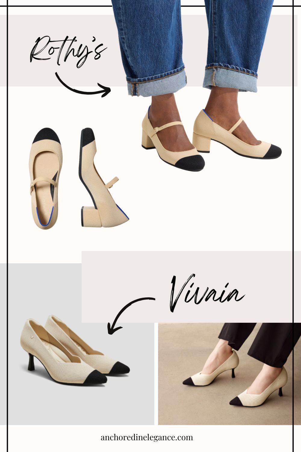 VIVAIA Anna heel vs Rothy's Mary Jane heel - Anchored In Elegance